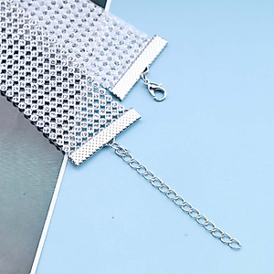 Sttiafay Punk Rhinestone Choker Necklace for Women Wide Full Diamond Necklace Chain 10-Row Sparkly Crystal Choker Collar Sexy Nightclub Party Prom Accessories