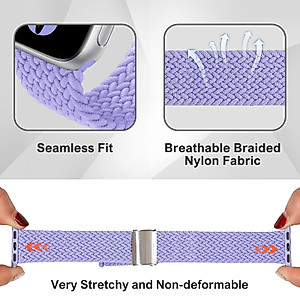 Bandiction Braided Solo Loop Stretchy Elastic Band Compatible with Apple Watch Band 38mm 40mm 42mm 44mm 41mm 45mm 49mm, iWatch Bands Women Men with Buckle for iWatch Ultra Series 8/7/6/SE/5/4/3/2/1