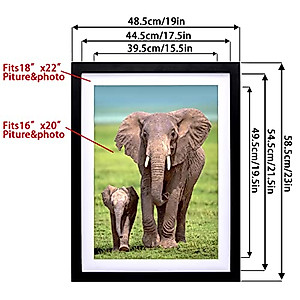 WOFFMX 18x22 Diamond Painting Picture Frames 16x20 Diamond Art Frames Wood ,Display Pictures16x20 Inch/ 40x50 cm with Mat or 18x22 Inch/45x55cm Without Mat, Diamond Embroidery Photo Frame 14x18 Diamond Art Frames Black (YK05p)