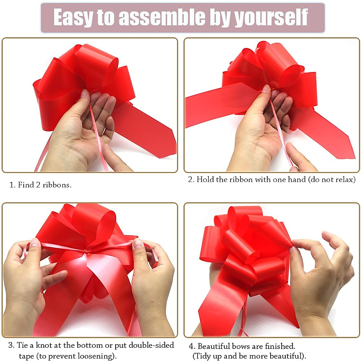 HQJAXJ 16 Pieces Pull Bows for Gift Wrapping,Gift Bows,Mixed Color Bows Gift Wrap Bows for Wedding,Birthday,Anniversary,Christmas,Party Favors 6 Inch