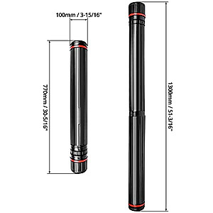 QWORK Drafting Tube, 2 Pack Poster Tube Blueprint Case, 30 5/16" - 44 1/2" Telescoping Art Tube Large Storage Tube Holder, Diameter-3 15/16", for Draft Sketch Documents