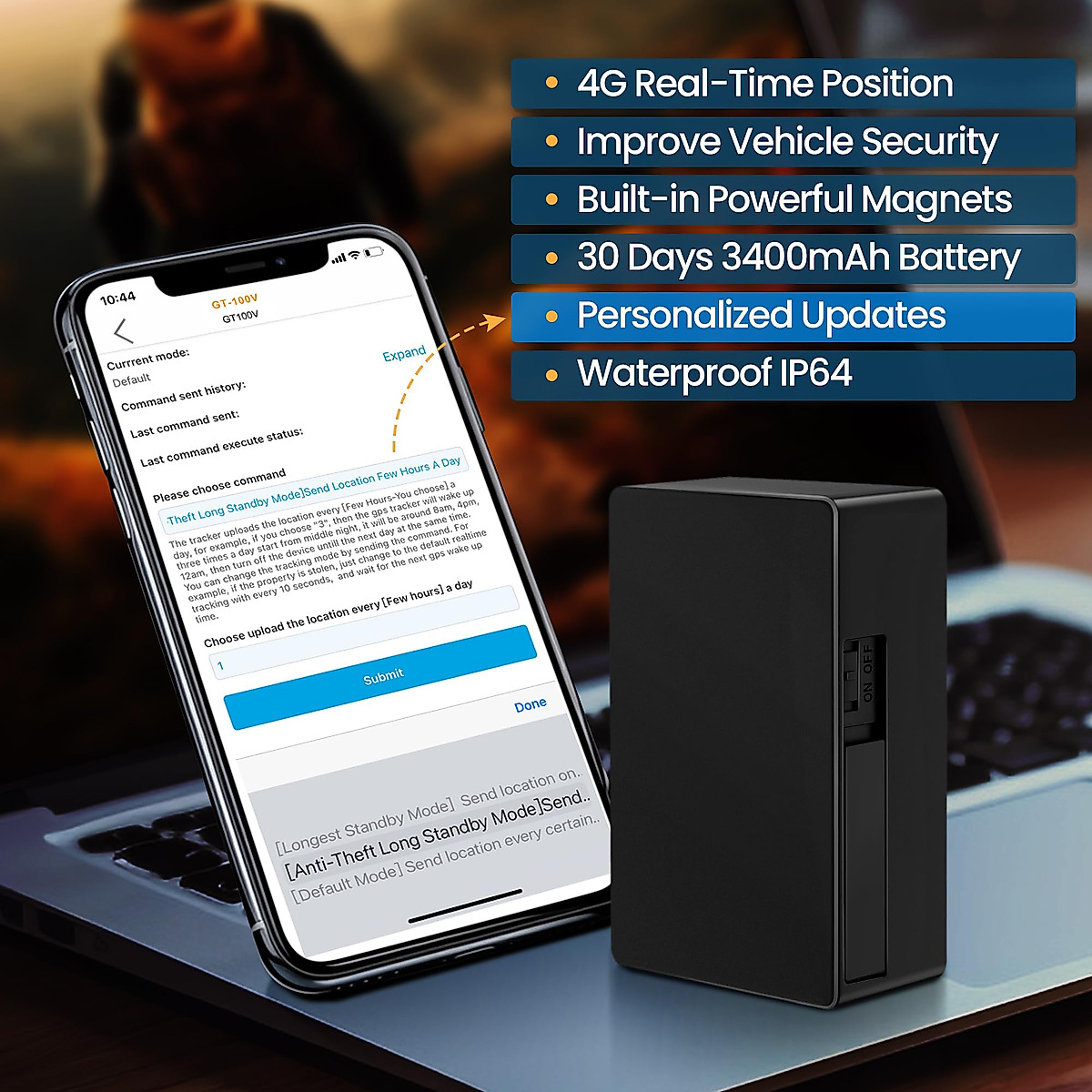 ABLEGRID GPS Tracker for Vehicles Small Real Time Tracking Device for Car 3400mAh 30 Days Battery Magnetic 4G LTE Car Tracker Locator - First Month Free