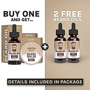 Deluxe Beard Oil and Beard Balm - For a Softer, Smoother, Moisturized Beard - Made with All-Natural and Organic Ingredients - Leave in Conditioner - Beard Care Kit for Men - Tobacco Vanilla Scent