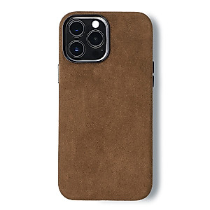ALMA Alcantara Phone Case for iPhone 13 Series (13 Pro Max, Brown)