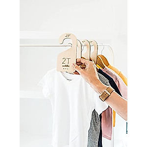 White Loft Baby Closet Size Dividers Toddler Closet Organizer – & Durable Birch Baby Closet Dividers from Newborn to 5 Years – Timeless Etched Design for Any Nursery Decor (Set of 11)