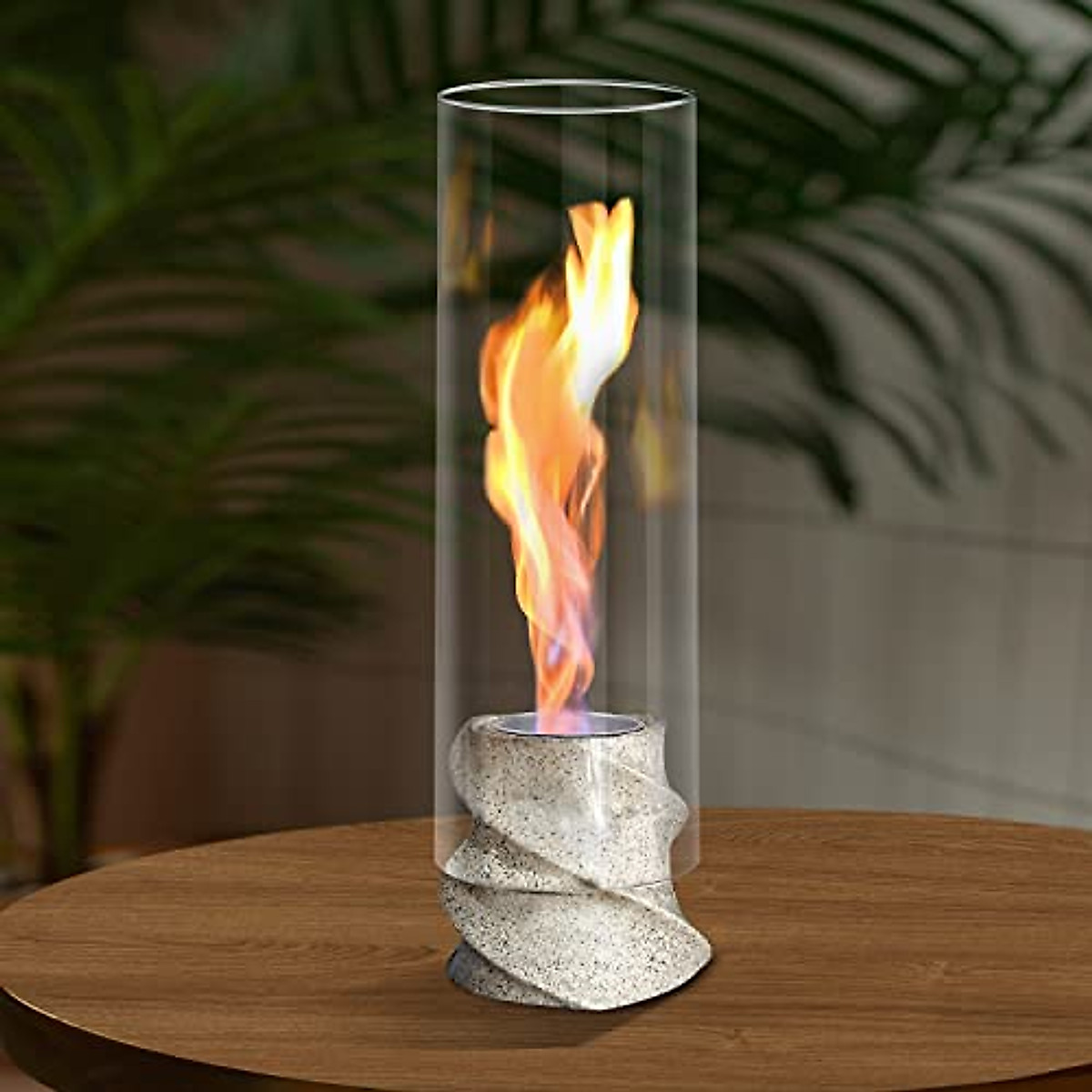 Tabletop Fire Pit Bowl -Eillion Hurricane Smokeless Fire Bowl-Tabletop Fireplace-Table Top Fire Pit for Patio and Indoors-Table Top Fire Bowl-Special Design Table Top Fire Pit Bowl with Windshield