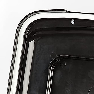 IRIS USA 42 Lbs / 55 Qt WeatherPro Airtight Pet Food Storage Container with Attachable Casters, For Dog Cat Bird and Other Pet Food Storage Bin, Keep Pests Out, Easy Mobility, BPA Free, Smoke