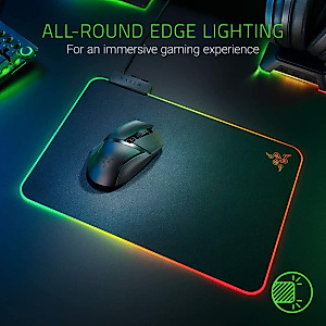 Razer Firefly Hard V2 RGB Gaming Mouse Pad: Customizable Chroma Lighting, Built-in Cable Management, Balanced Control & Speed, Non-Slip Rubber Base