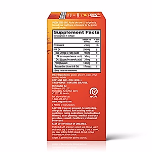 MegaRed Krill Oil 350mg Omega 3 Supplement, 1 Dr Recommended Krill Oil Brand with EPA, DHA, Astaxanthin & Phopholipids, Supports Heart, Brain, Joint and Eye Health - 130 Softgels (130 servings)