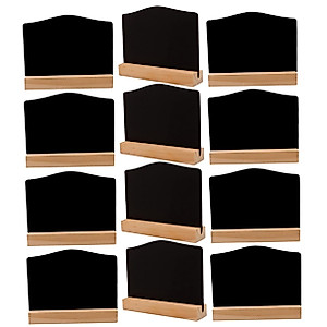 iplusmile 12pcs Double Sided Chalkboard Signs Mini Chalkboard Stands Buffet Chalkboards Small Blackboard Slate Bar Chalkboard Black Tag Board Wedding Chalkboard Sign Table Food