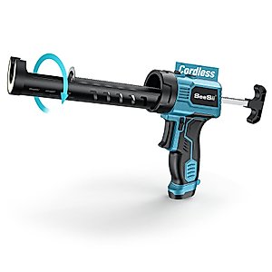 Seesii Electric Caulking Gun, Lightweight & Cordless Caulking Gun with LED Light, Labor Saving AA Battery Power Caulk Gun, 10oz Cordless Caulk Gun for Filling, Sealing (Battery Not Included)(Blue)