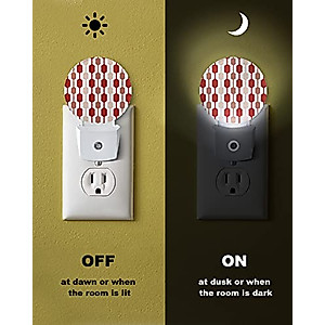 ILYBEEN Mid Century Abstract Hexagon LED Night Lights Plug-in Nightlight with Auto Dusk to Dawn Sensor,Gradient Color Geometric Art Round Lamp for Bedroom,Hallway,Bathroom