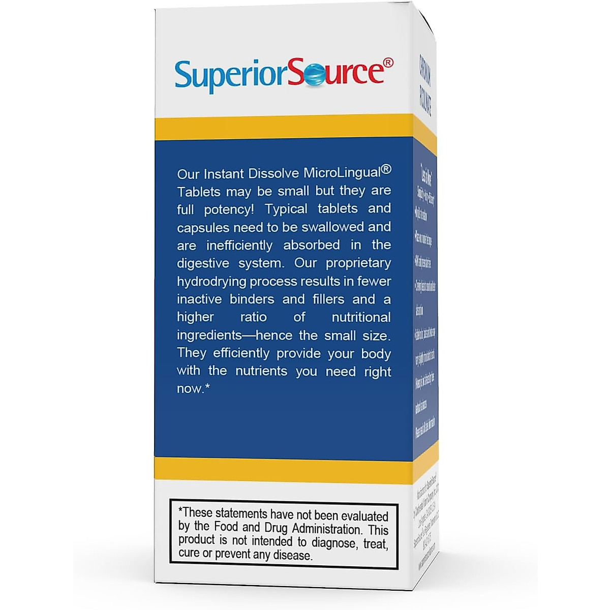 Superior Source Chromium Picolinate - Supplement for Women & Men - Supplement Formula Supports Healthy Sugar Metabolism - Mineral Supplement Aids Overall Health - 500 mcg, 50 Instant Dissolve Tablets
