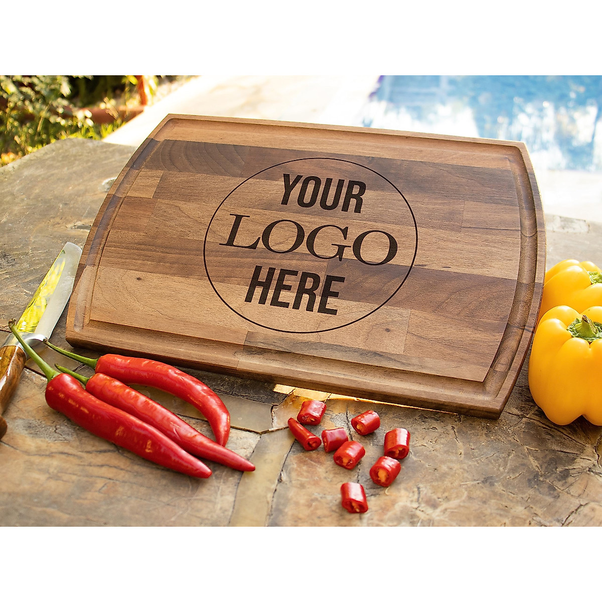 Logo Cutting Board | Custom Cutting Boards | Personalized Cutting Board | Personalized Charcuterie Board | Customize Cutting Boards | Charcuterie Boards | Wood Cutting Board (Arched)