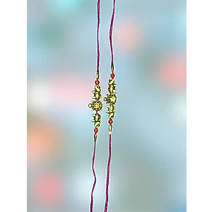 WhopperIndia Set of Two Rakhi Stone, Rakhi for Brother, Raksha bandhan Gift for Your Brother, Rakhabandhan Rakhi, Rakshabandhan Festival (Multi-Color Thread)