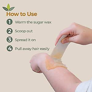 Nature’s Sugar Wax All-Purpose Sugaring Paste for Legs, Back, Arms, Chest - 35oz - Beginner-Friendly Sugar Wax Hair Removal for All Skin Types - Vegan & Cruelty-Free