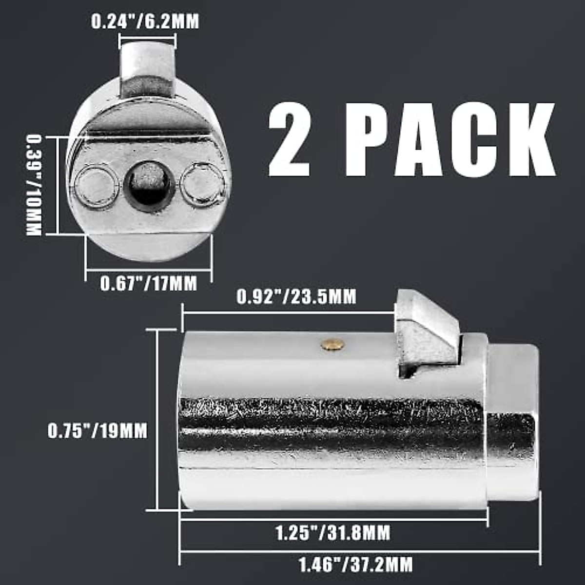 Luomorgo 2 Pcs Vending Machine Lock and Key, Keyed Alike Tubular Soda Machine Lock, Universal Candy Machine Lock Replacement, Snack Vending Machine Locks with 6Pcs Keys (Chrome)