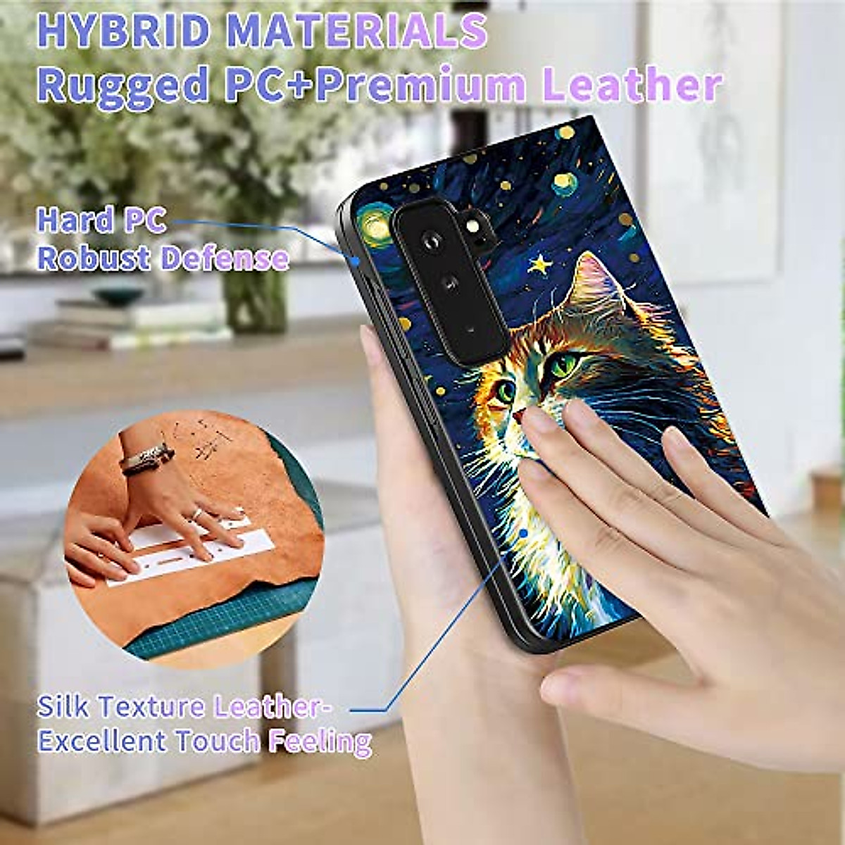 RYUITHDJP for Microsoft Surface Duo 2 Case 8.3" Cat Design for Microsoft Surface Duo 2 Phone Case Stylish Shockproof Cover