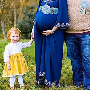 Blue Elephant Maternity Sash Mom to Be & Daddy to Be Corsage Set Blue and Gray Flower Belly Belt Blue Belly Sash Corsage Blue Little Peanut Theme Baby Shower Maternity Photography Keepsake