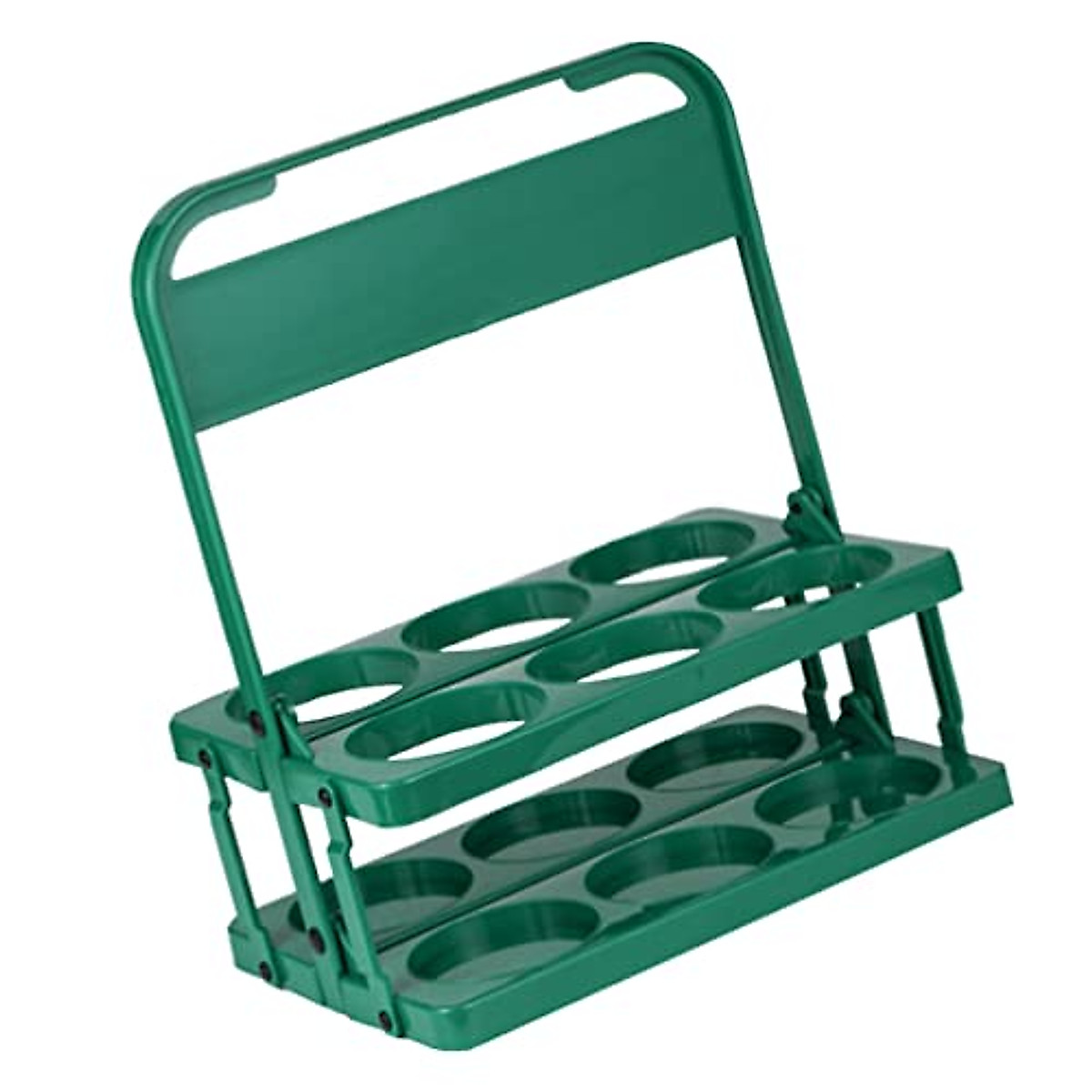 Zerodeko Drink Carrier Wine Bottle Glasses Caddy Plastic Beer Carrier Drinking Desk Accessories 6 Pack Bottle Case Wine Organizer Gift for Wine Lover Green Drink Carriers