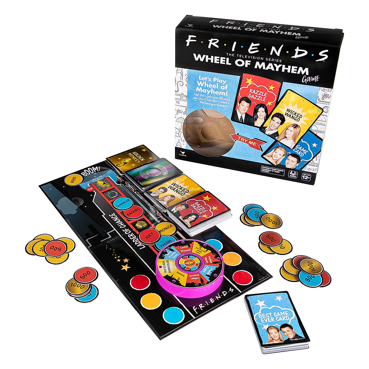 Spin Master Friends TV Show, Wheel of Mayhem Game, for Adults and Kids Ages 12 and up