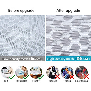 Plusmart Large Mesh Lingerie Bags for Laundry, Bra Washing Bag for Washing Machine/Washer, D to E Cup,3 Pack White