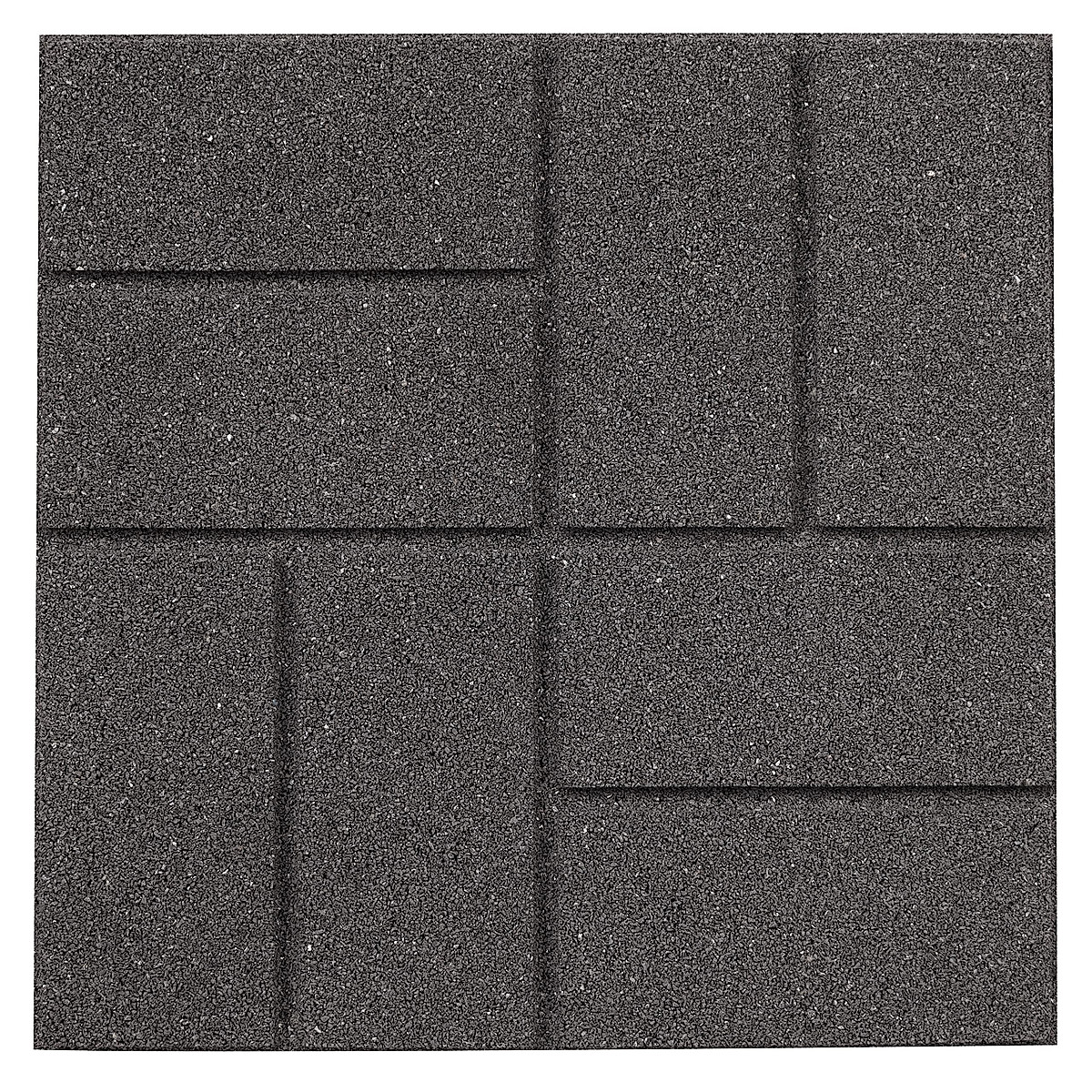 Rubberific Dual Sided Rubber Paver Tile - 16" X 16" X 3/4" (Gray, 1 Tile)