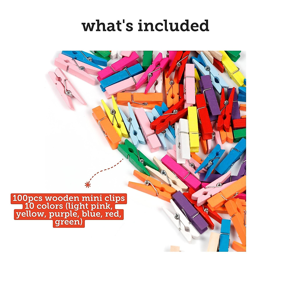 Incraftables Mini Clothes Pins for Crafts 100pcs. Colored Wooden Small Clothes Pins for Photos. Tiny Clothespins Clips for Baby Shower, Display Artwork, Hanging Clothes & Hanging Decorative (1¼ inch)