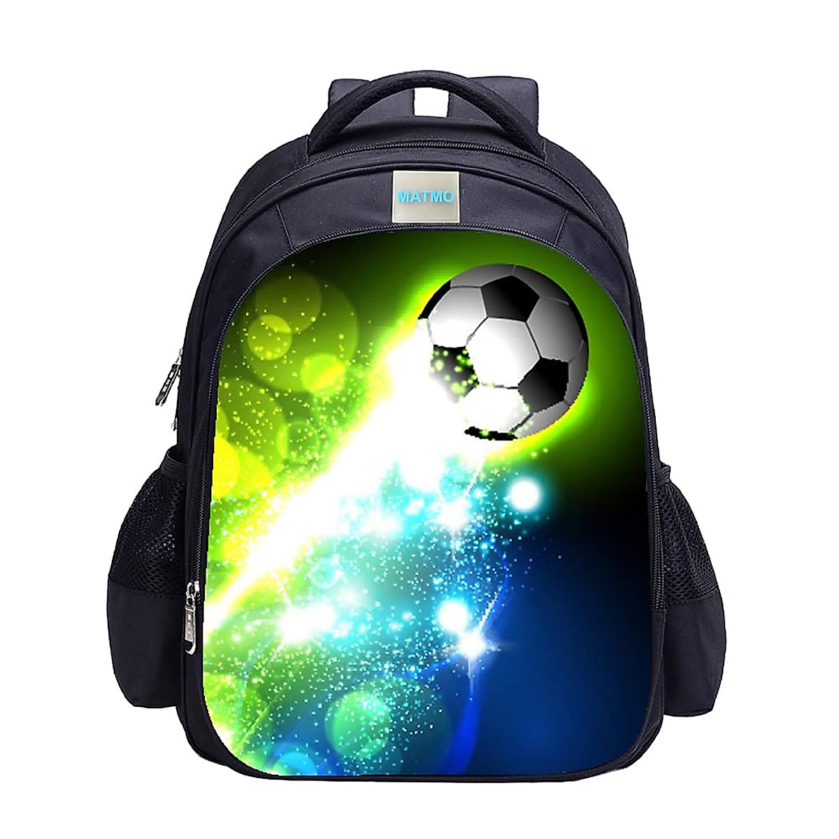 MATMO Soccer Backpack for Boys, Soccer Print Backpack Cool Football Pattern School Bag (Soccer Bag 9)