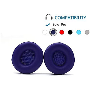 Adhiper Replacement Earpads Solo pro Replacement Ear Pads Ear Cushion is Compatible with Solo pro Headphones (Dark-Blue)
