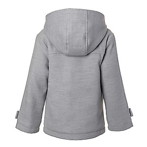 Cremson Boys Classic Wool Look Winter Duffle Toggle Jacket Dress Coat Scarf Hood - Grey (Size 12)