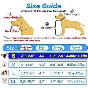 Dinram Soft Dog Cone for Recovery, Adjustable Pet Cone Alternative, Comfy Elizabethan Collar for Small Dogs and Cats After Surgery, Grey, S