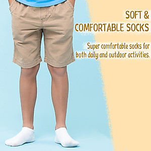 Cooraby 25 Pairs Kids' Socks Low Cut Socks Half Cushion Sport Ankle Athletic Socks for Boys Girls