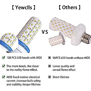 Yewclls LED Flame Effect Light Bulb, 4 Modes E26 Base Fire Light Bulbs with Gravity Sensor (Blue - 2 Pack)