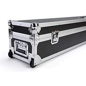 Displays2go Trade Booth Travel Case w/Wheels, Butterfly Latches – Black (CACASE01)