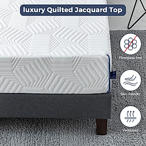 IULULU California King Mattress 8 Inch, Cooling Gel Infused Memory Foam Mattresses Medium Firm Mattress in a Box Regulates Temperature, Made in USA, 84''×72''