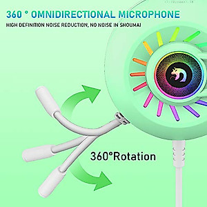 PS4 Headset Xbox One Headset Gaming Headset 3.5mm Stereo Wired Over-Head Gaming Headphone,RGB Rainbow Backlit,Headphone Stereo Surround Sound,Noise Canceling Microphone for PC,PS4,Xbox One(Green)