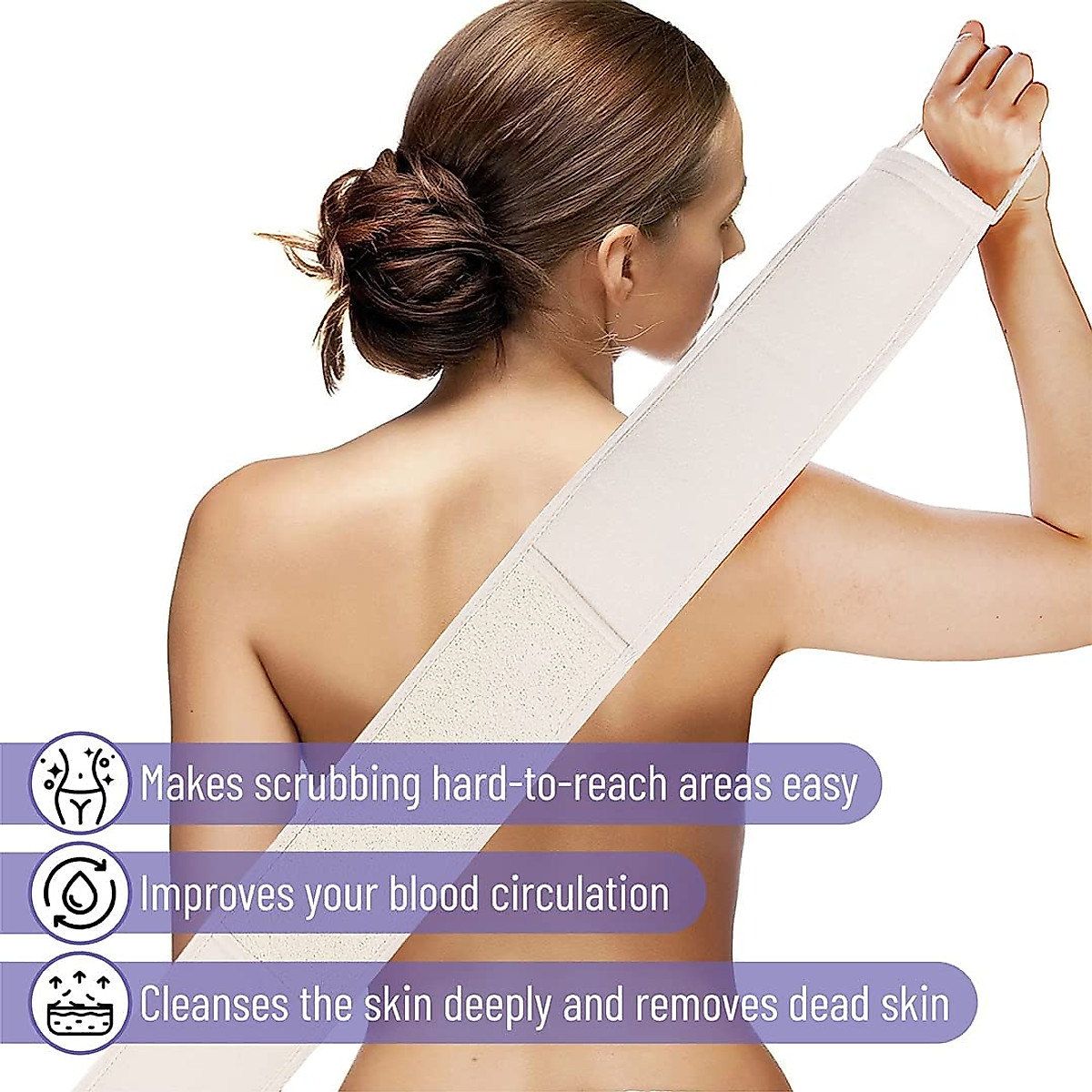 Slick- Exfoliating Loofah Back Scrubber for Shower, Back Scrubber, Loofah Back Scrubber, Shower Back Scrubber, Back Washer, Back Exfoliator, Exfoliating Back Scrubber, Back Cleaner for Shower