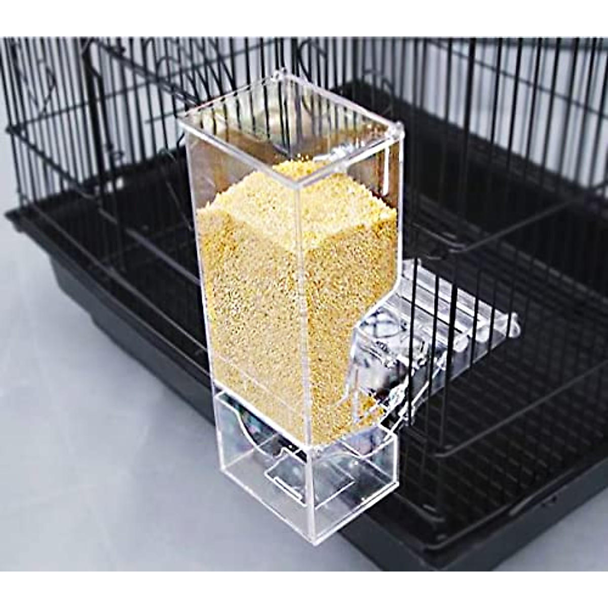 Birds LOVE Feeder, Bird Seed Saver, Don’t Waste Bird Cage Feeder for Small Birds, Finch Canary Parakeet Lovebird Conure Parrotlet