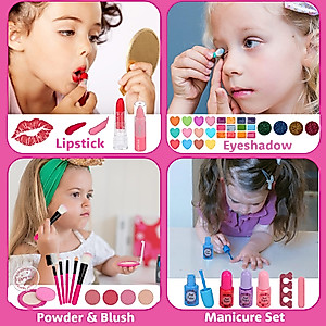 Kids Makeup Kit Girl Toys - Washable Makeup Kit for Kids Real Make up Set Little Girls Makeup for Kids Children Princess Toddlers Christmas Birthday Gift Presents Toys for Girls 3 4 5 6 7 8 Year Old