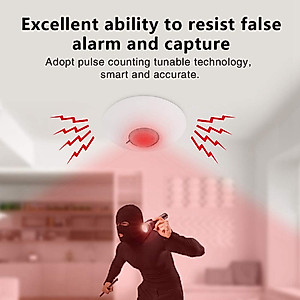 Infrared Motion Detector, Wired 12V Ceiling Infrared Detector, Low Noise, High Sensitivity, Anti-EMI Binary Pyroelectric Sensors, Wired Passive Infrared Detector