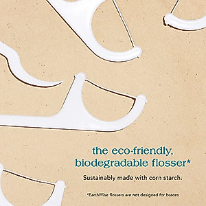 Earthwise Natural Biodegradable Dental Flossers - 50 ct (3 Pack) - Eco-Friendly, Vegan, Sustainable, Compostable, Unflavored, Shred Resistant, Zero Waste Floss Picks - Made with Plant Based Materials