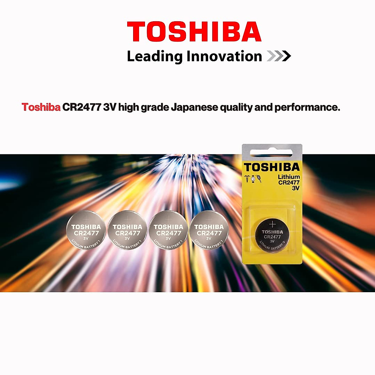 Toshiba CR2477 3 Volt Lithium Coin Cell (1 Battery)