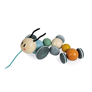 Janod Sweet Cocoon Pull-Along Caterpillar - Ages 12 Months+ - J04420
