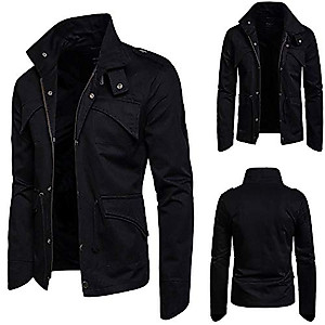 Thenlian Mens Pure Color Pullover Long Sleeve Hooded Sweatshirt Tops Blouse Warm Jacket(XXXL, Black)