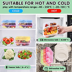 Kipeber 7 Pack Meal Prep Containers 3 Compartment,Reusable Bento Lunch Box,Plastic Divided Lunch Containers with Lids,Divided Food Storage Containers Microwave Freezer Dishwasher Safe for Work travel