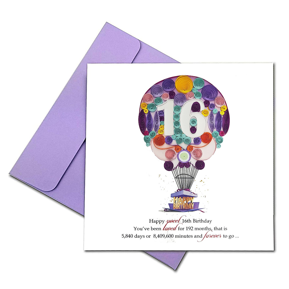 TAMAWire 100th Birthday Quilling Card, Happy Birthday, Blank Inside