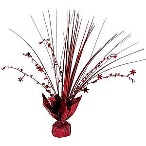 Apple Red Foil Spray Centerpiece - 12" (1 Pc) - Elegant & Eye-catching Party Decor - Perfect for Weddings, Birthdays & Holidays