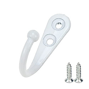 HONJIE 10 Pieces Small Hooks Wall Mounted Coat Hooks,Zinc Alloy Antique Single Hook for Hanging Mug Cup, Bag, Robe, Towels, Keys,White