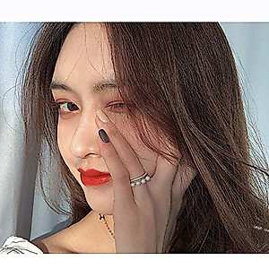 SEVENSTONE Silver Knot Wave Rings for Women Adjustable Finger Knuckle Stackable Thumb Simple Open Ring for Girl